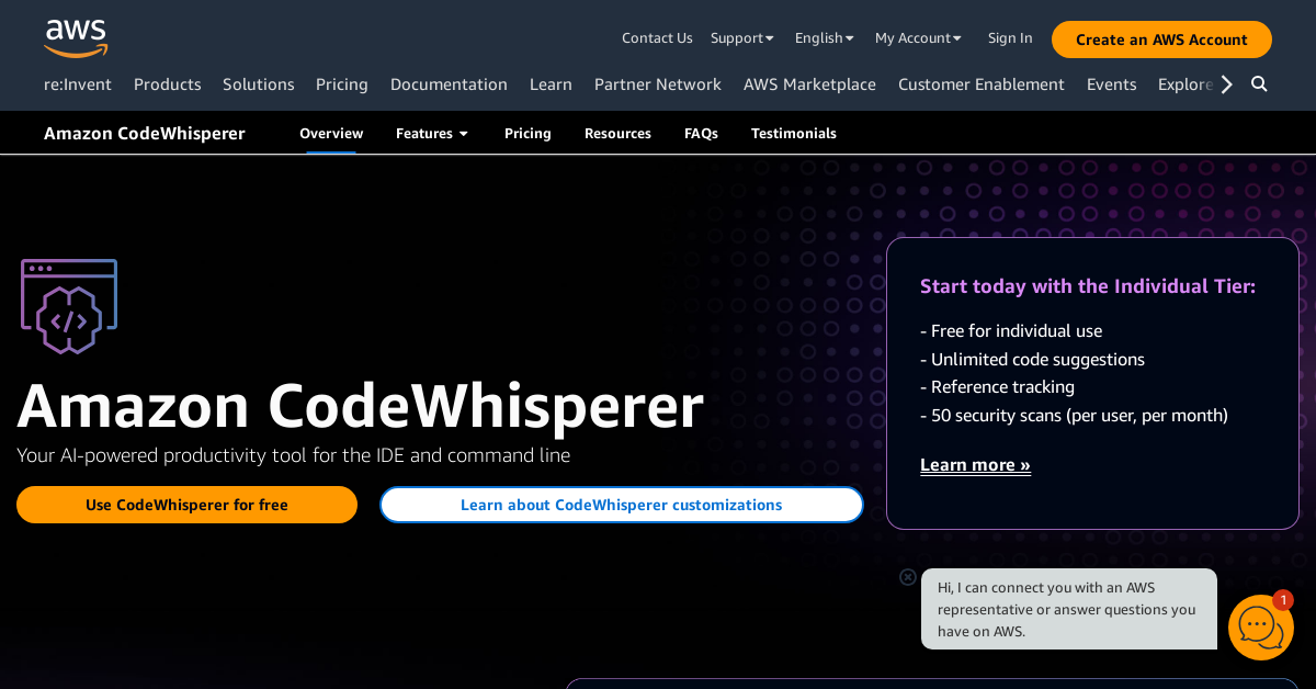 Amazon CodeWhisperer - Features, Pricing, Alternatives
