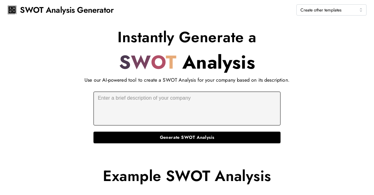 SWOT Analysis Generator - Features, Pricing, Alternatives